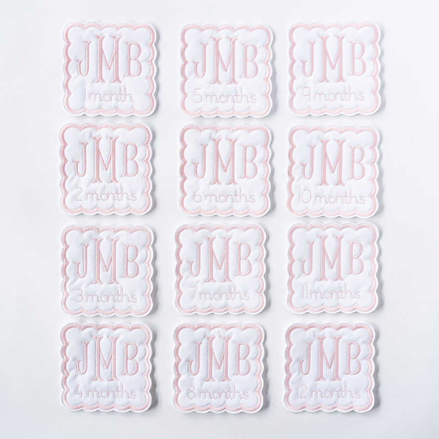 Personalized Embroidered Heirloom Monthly Markers – Namesake Celebrations