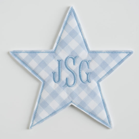 Little Blue Check Check Star Topper – Namesake Celebrations